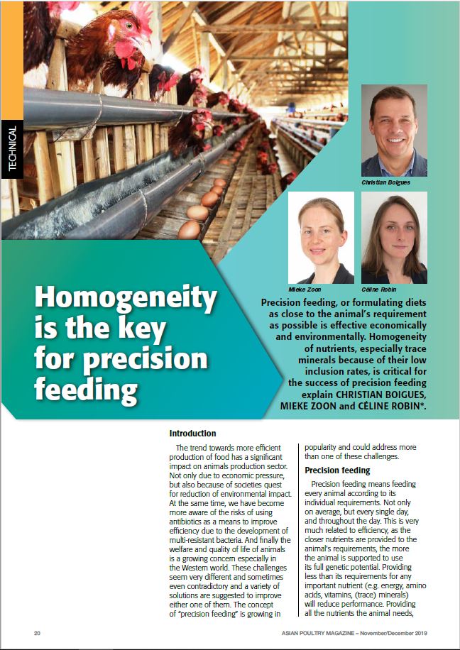 Homogeneity is the key for precision feeding with trace minerals