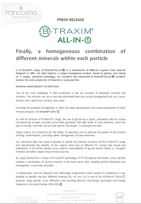 PRESS RELEASE B-TRAXIM ALL IN ONE | PANCOSMA