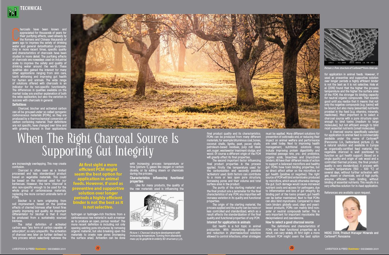When the right charcoal source is supporting gut integrity | Pancosma